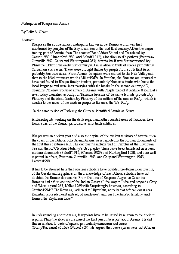 (DOC) Metropolis of Rhapta and Azania