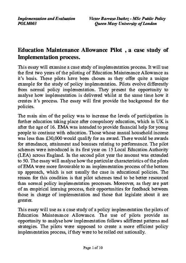 (PDF) Case Study of Implementation : EMAs
