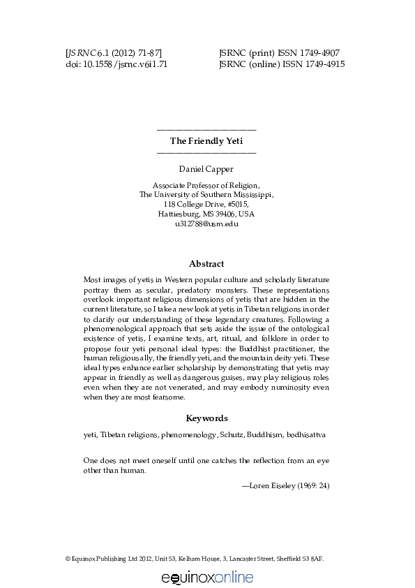 (PDF) The Friendly Yeti