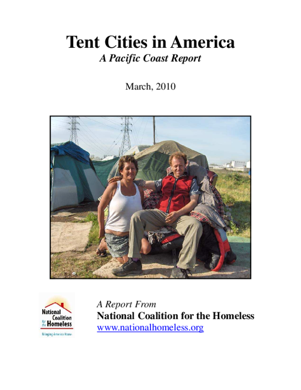 (PDF) Tent Cities in America: A Pacific Coast Report | (2010) National ...