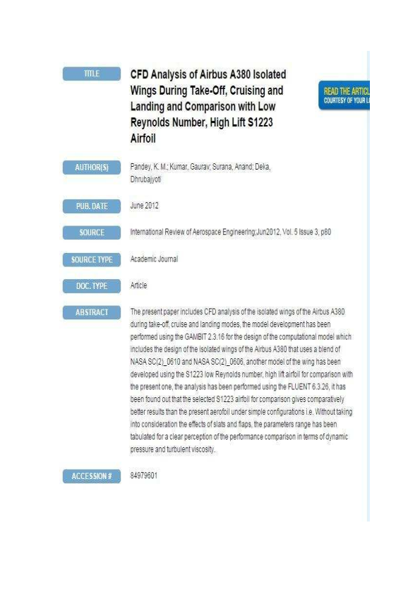 (PDF) CFD Analysis of Airbus A380 Isolated Wings During Take-Off ...