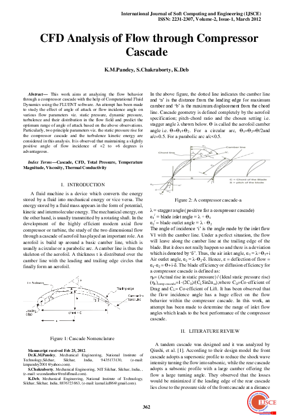 (PDF) CFD Analysis of Flow through Compressor Cascade