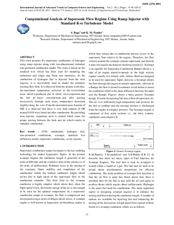Pdf Computational Analysis Of Supersonic Flow Regime Using Ramp