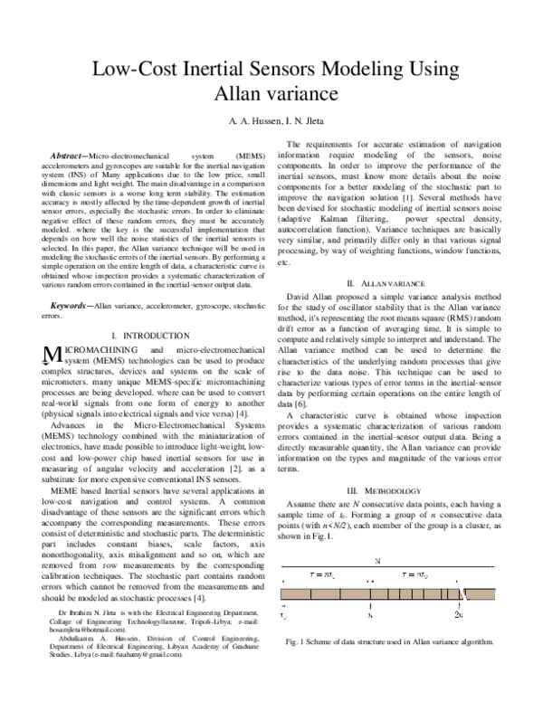 (PDF) Low-Cost Inertial Sensors Modeling Using