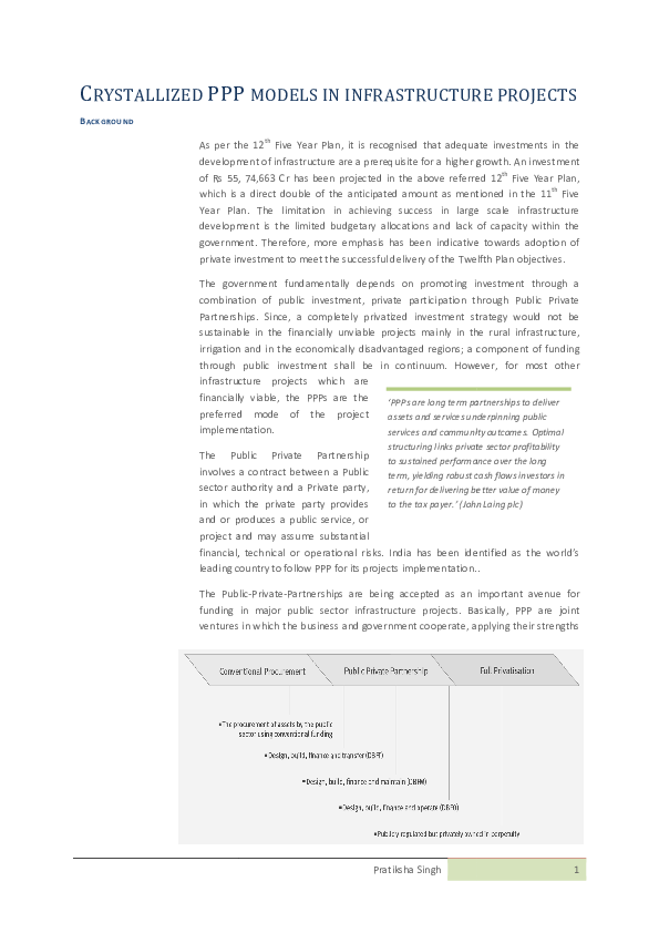 (PDF) Crystallised PPP models in infrastructure