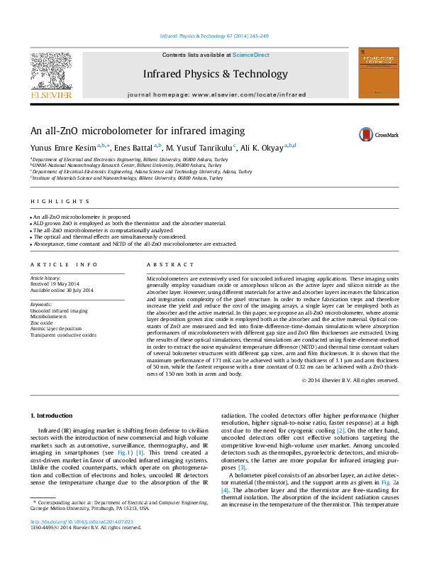 (PDF) A readout IC for an uncooled microbolometer infrared FPA with on-chip self-heating ...