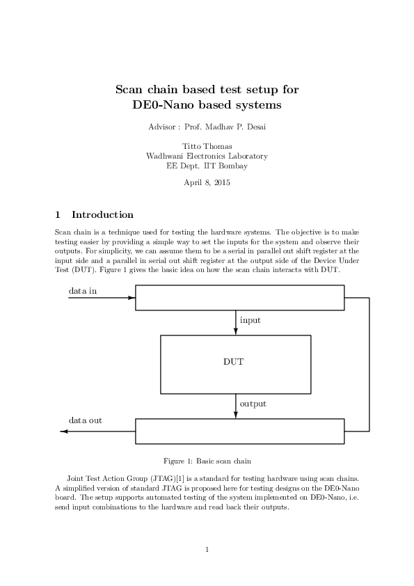 (PDF) Scan chain based test setup for DE0-Nano based systems