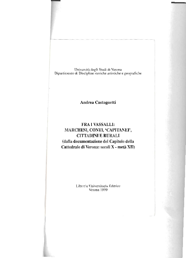 (PDF) Fra i vassalli: marchesi, conti, ‘capitanei’, cittadini e rurali ...
