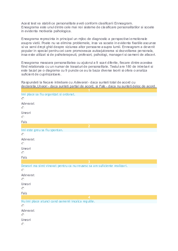 (DOC) Test de personalitate Enneagram