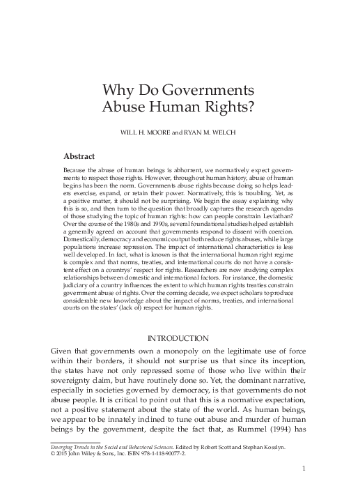 (PDF) Why Do Governments Abuse Human Rights?