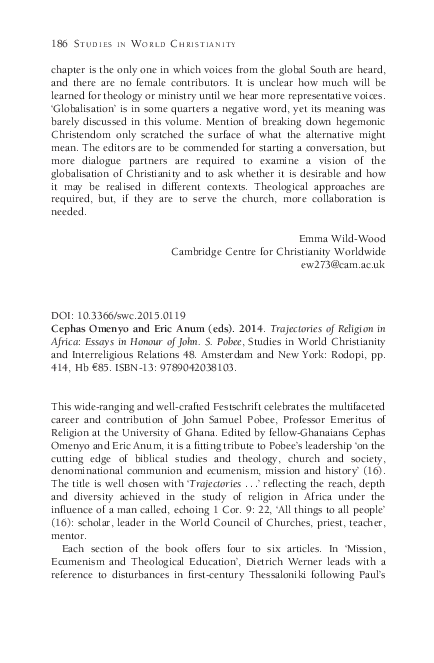 (PDF) Review of Cephas Omenyo and Eric Anum (eds). 2014. Trajectories ...