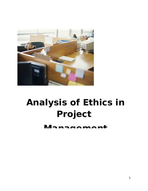 (DOC) Analysis of Ethics in Project Management