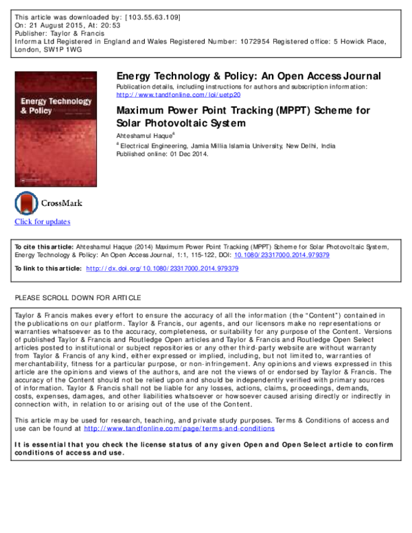 (PDF) Enhanced MPPT Scheme for Solar PV Systems Under Variability (PDF) Enhanced MPPT Scheme for Solar PV Systems Under Variability