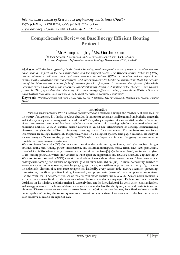 Pdf Comprehensive Review On Base Energy Efficient Routing Protocol