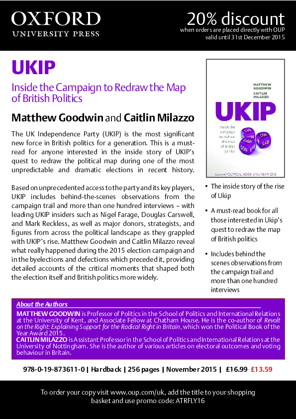 (PDF) UKIP: Inside the Campaign to Redraw the Map of British Politics