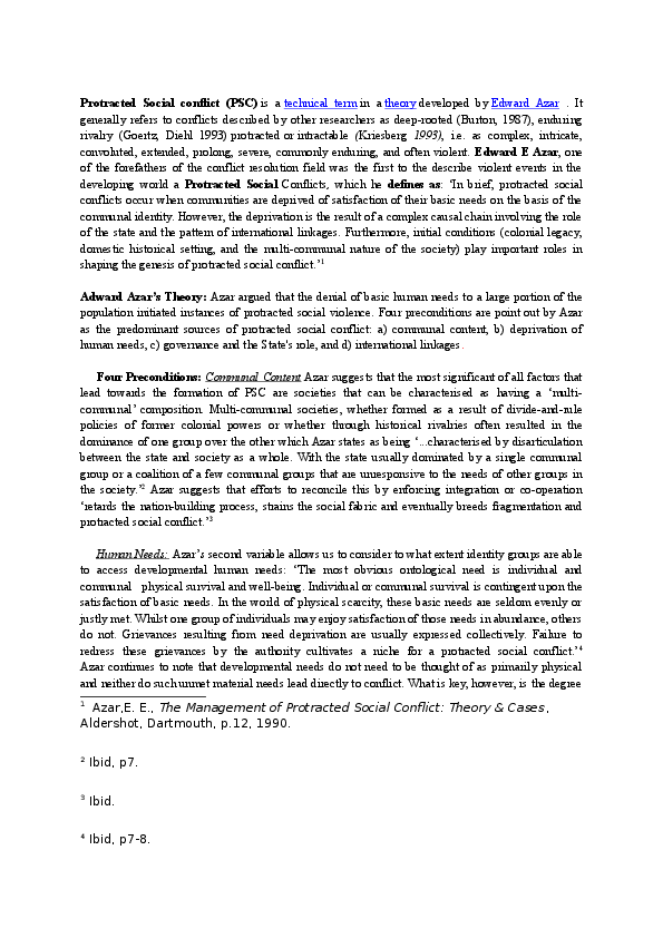 (DOC) Protracted Social Conflict: Case Studies of Palestine and Israel ...