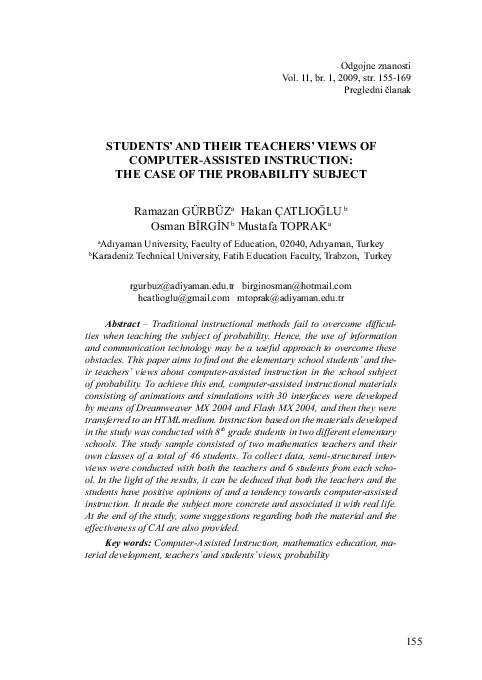 (PDF) Computer Assisted Instruction