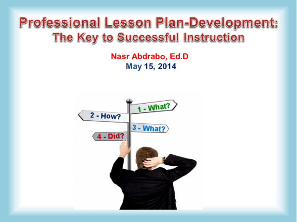 (PPT) Professional Lesson-Plan Development: The Key to Successful ...