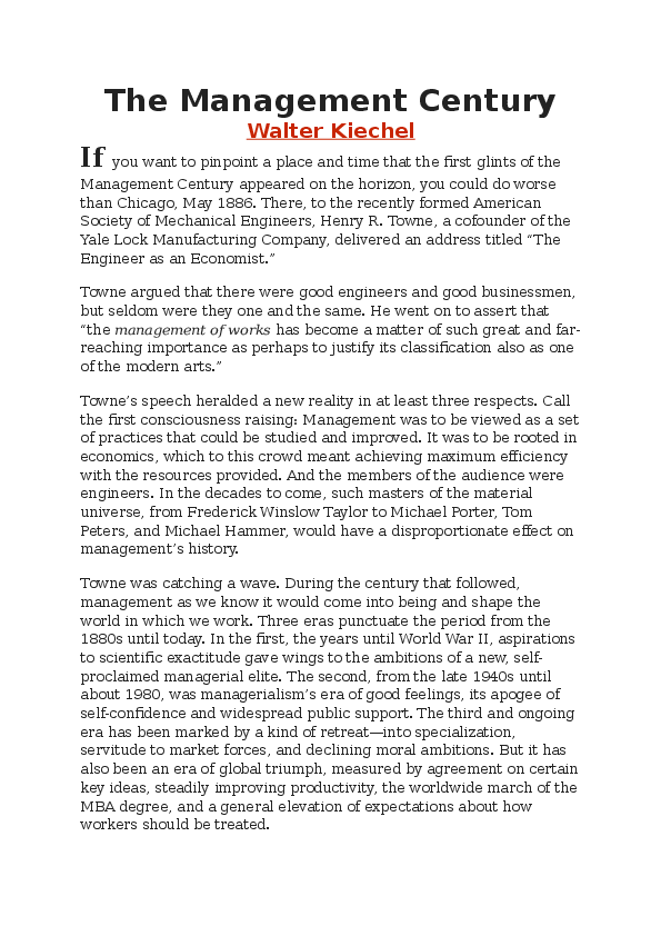 (DOC) The Management Century