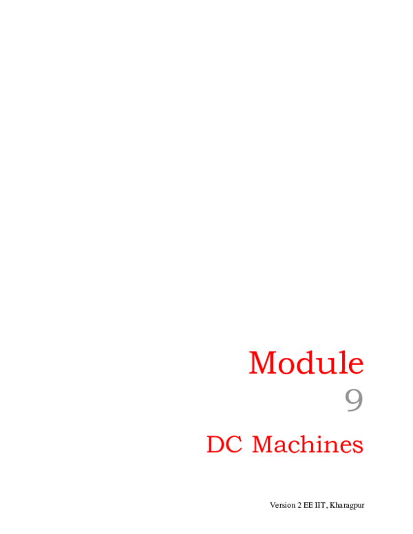 (PDF) Module 9 DC Machines