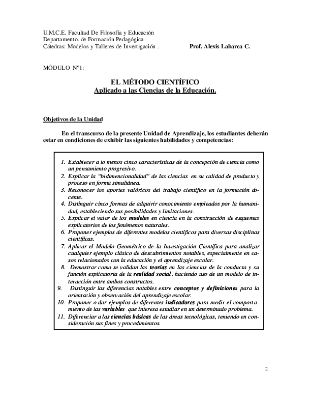 Hoja De Trabajo De Vocabulario Del Método Científico Ejercicios Del