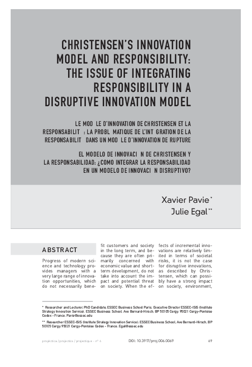 (PDF) Christensen’s Innovation Model and Responsibility: The Issue of ...