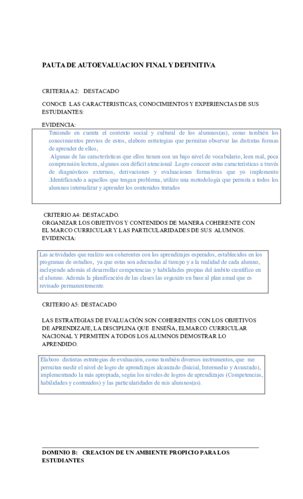 (DOC) PAUTA DE AUTOEVALUACION FINAL Y DEFINITIVA