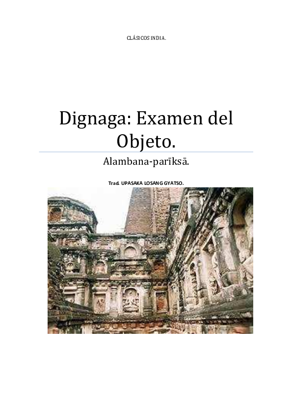 (PDF) Dignaga: Examen del Objeto.