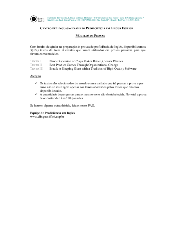 (PDF) CENTRO DE LÍNGUAS – EXAME DE PROFICIÊNCIA EM LÍNGUA INGLESA ...