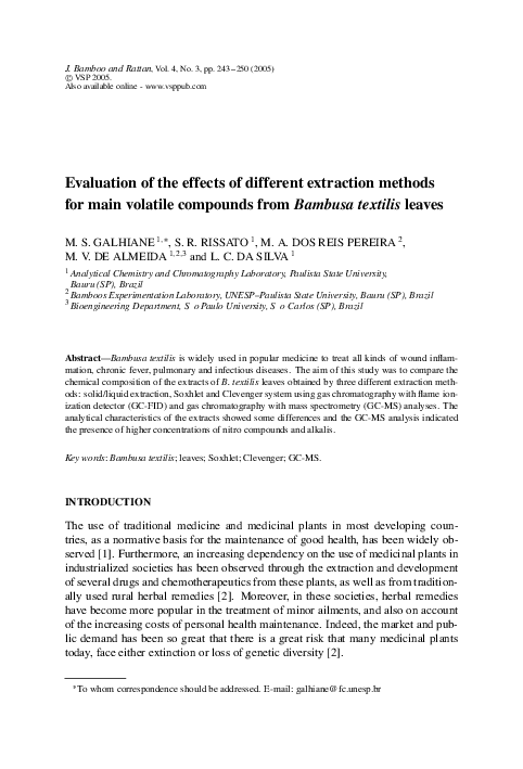 (PDF) Evaluation of the effects of different extraction methods for ...