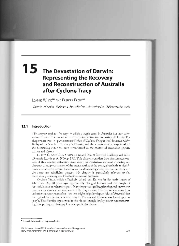 (PDF) White, L. and Frew, E. (2015) The Devastation of Darwin ...