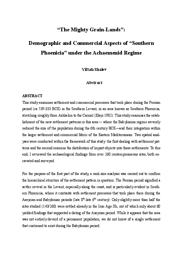 (PDF) “The Mighty Grain-Lands”: Demographic and Commercial Aspects of ...