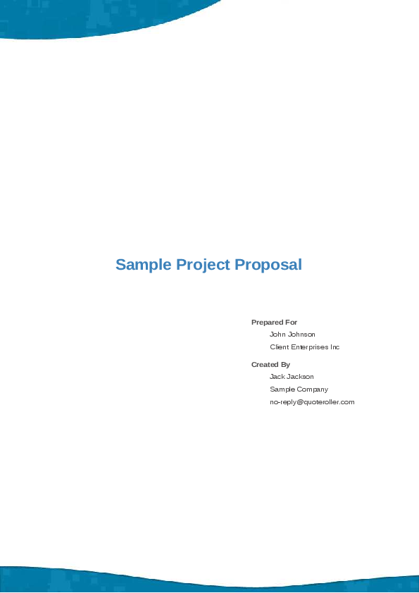 (PDF) Sample Project Proposal Prepared For Executive Summary | Mohammad ...