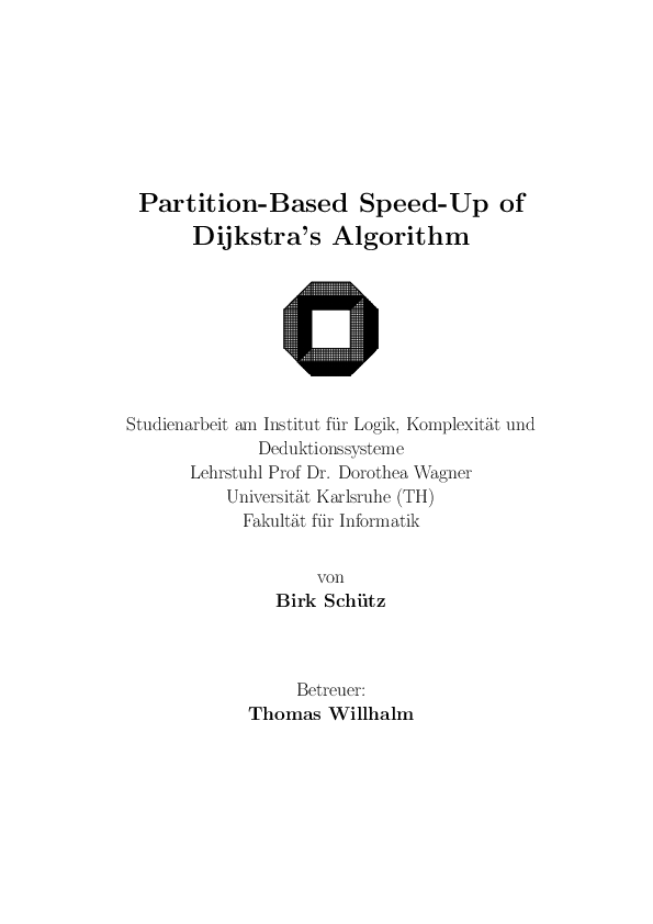 (PDF) Partition-Based SpeedUp of Dijkstra's Algorithm