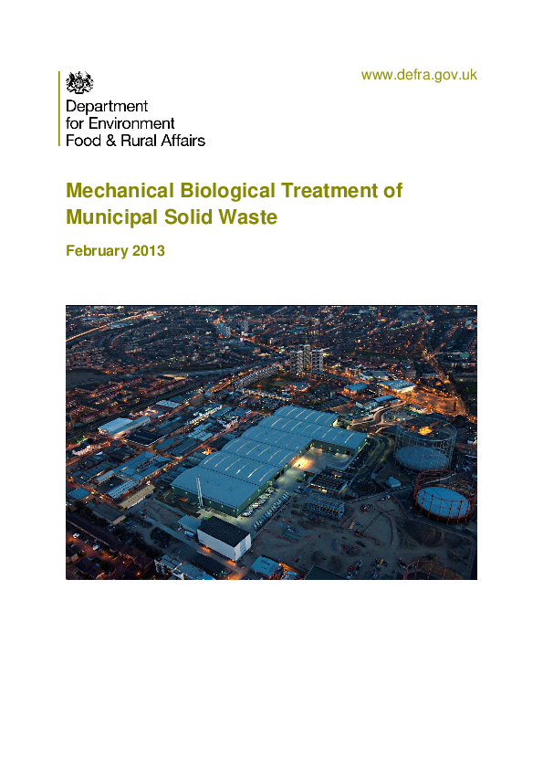 (PDF) Mechanical Biological Treatment of Municipal Solid Waste