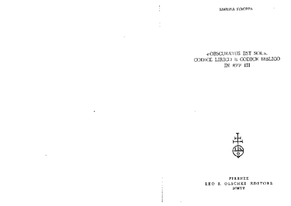 «Obscuratus est sol». Codice lirico e codice biblico in RVF III