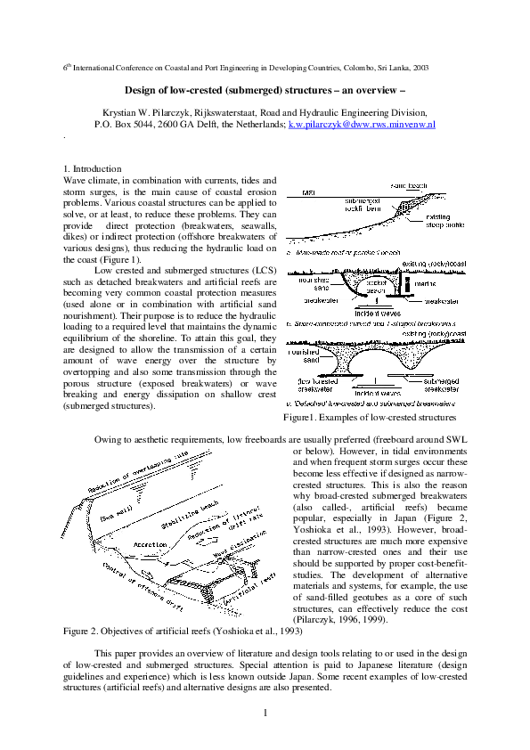 (PDF) Design of low-crested structures