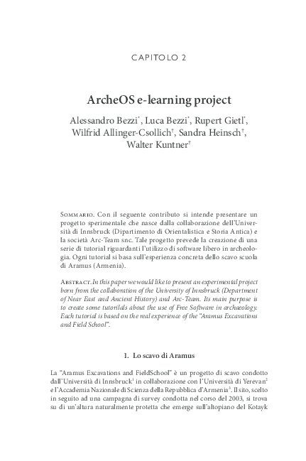 (PDF) ArcheOS e-learning project