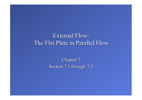 (PDF) External Flow: The Flat Plate in Parallel Flow
