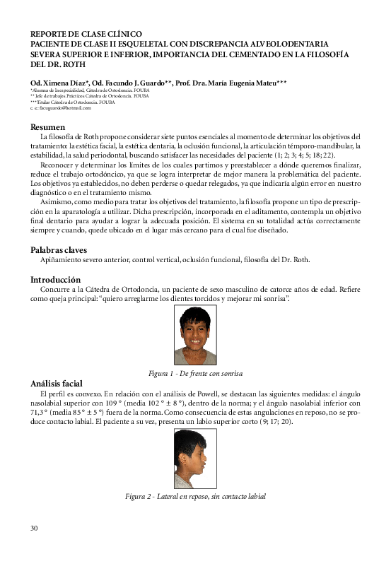 (PDF) REPORTE DE CLASE CLÍNICO PACIENTE DE CLASE II ESQUELETAL CON ...
