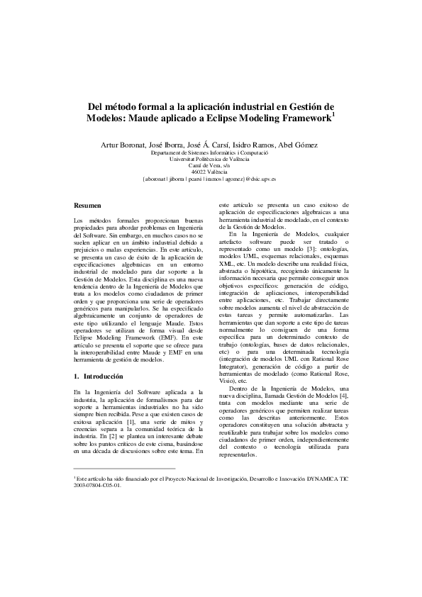 (PDF) Del método formal a la aplicación industrial en Gestión de Modelos: Maude aplicado a ...