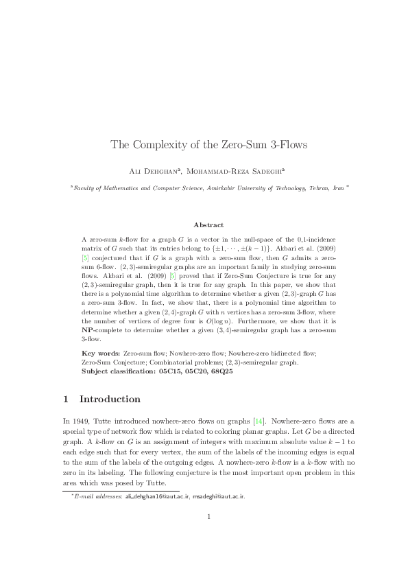The complexity of the zero-sum 3-flows