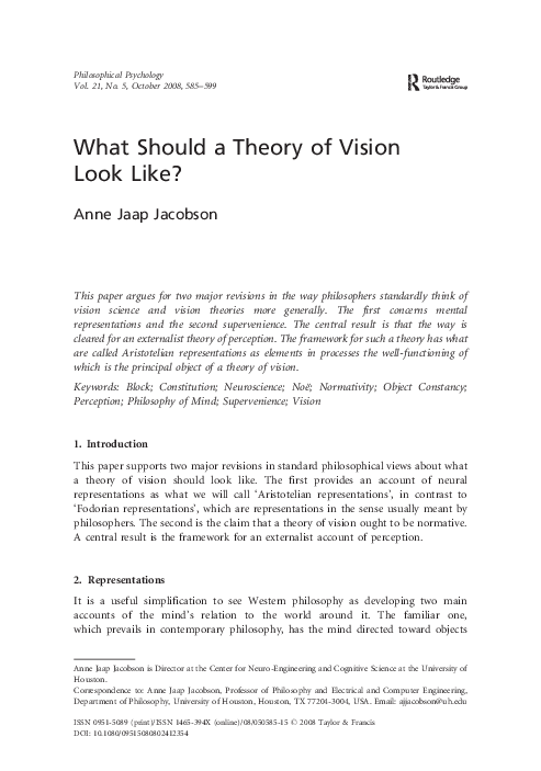 (PDF) What should a theory of vision look like?