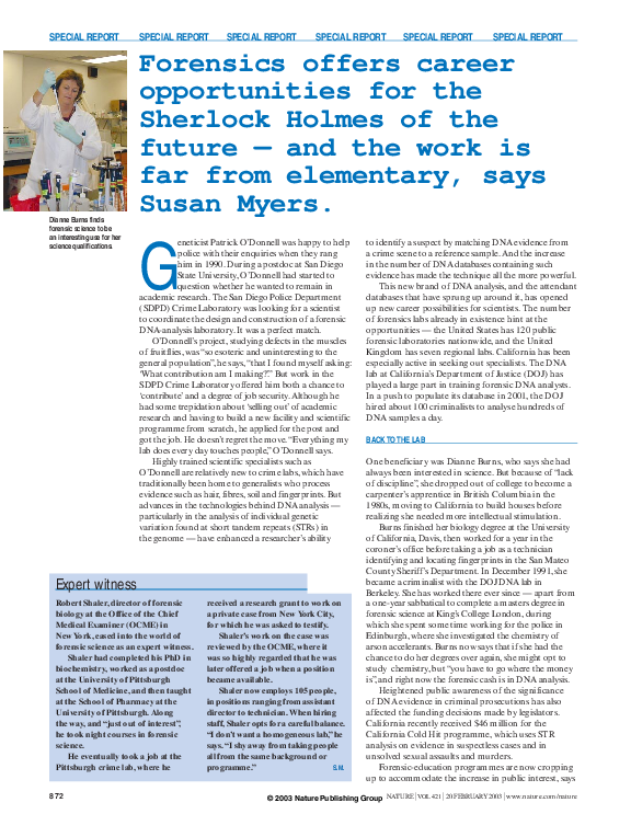 (PDF) Forensic Science careers