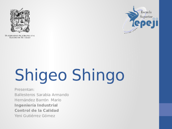 (PPT) Shigeo Shingo