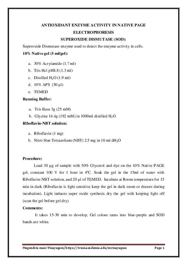 (PDF) Materials and methods for Electrophoresis - SDSPAGE, Native PAGE ...