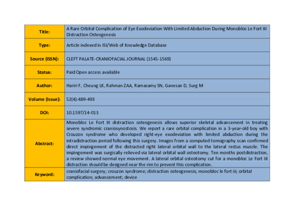 (PDF) A Rare Orbital Complication of Eye Exodeviation With Limited ...