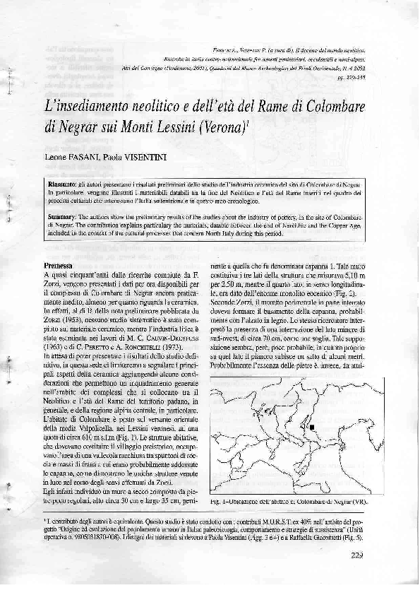 (PDF) L'insediamento neolitico e dell'età del rame di Colombare di ...