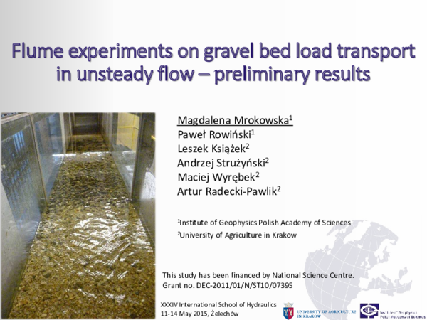 (PDF) Flume experiments on gravel bed load transport in unsteady flow ...
