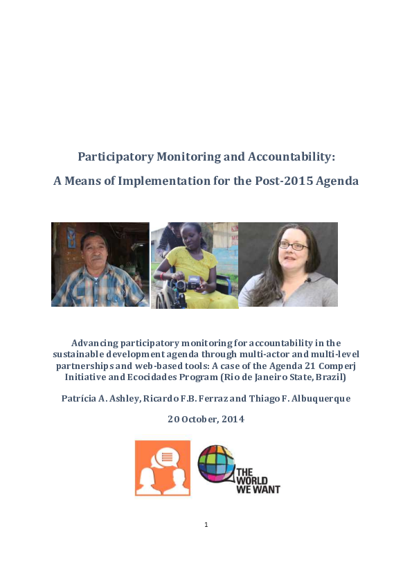 (PDF) Participatory Monitoring and Accountability: A Means of ...